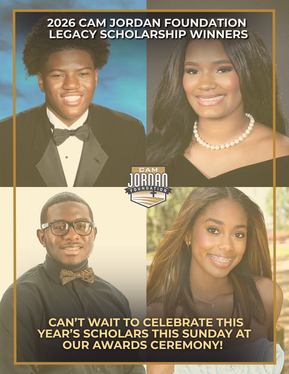 Can’t wait to celebrate the 2026 Cam Jordan Legacy Scholarship ...