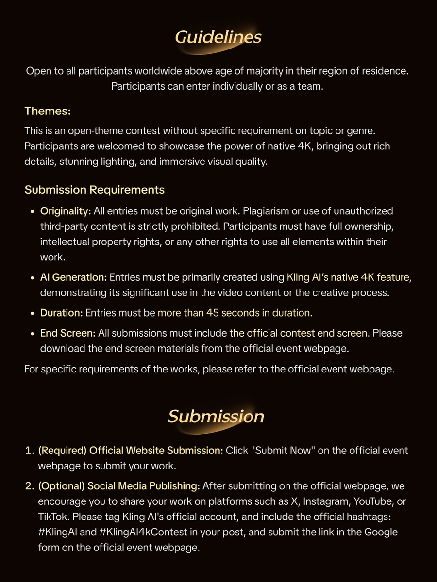 Introducing the Kling AI 4K Short Film Creative Contest! Kling AI now ...
