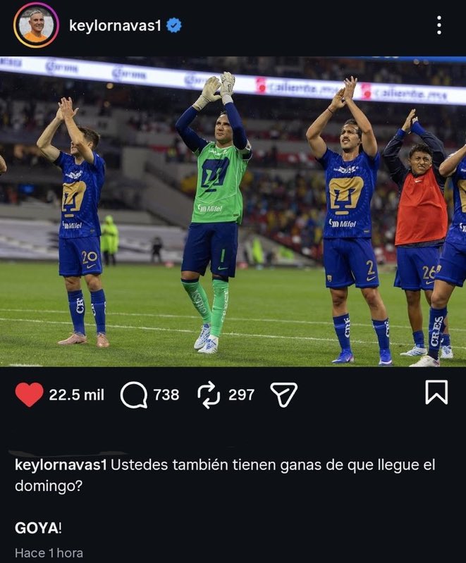 Queeeeeee arranqueeeeee yaaaaaaaa !!!!!!!!!! @NavasKeylor @PumasMX ...