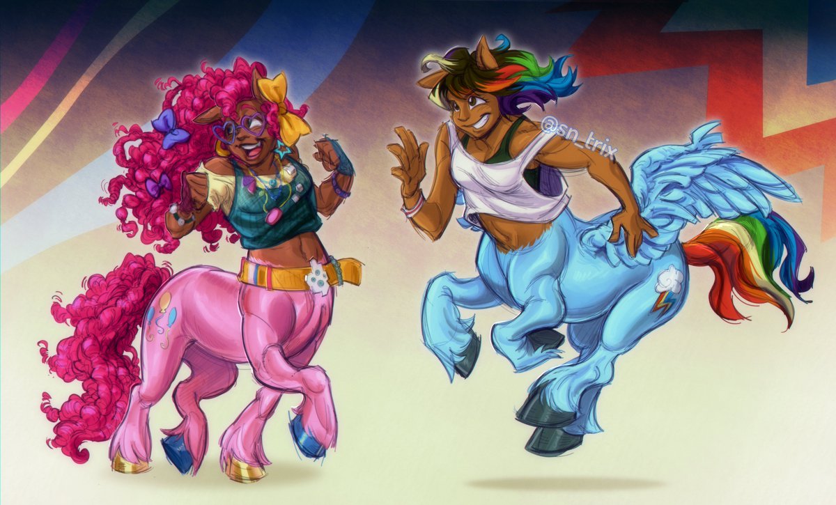 A little centaur au I've been working on (totally not an excuse to draw ...
