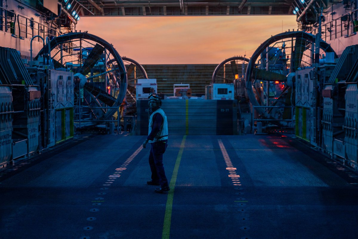 Ready to Respond ⚓🌏 Sailors aboard USS Portland conduct well deck ops ...
