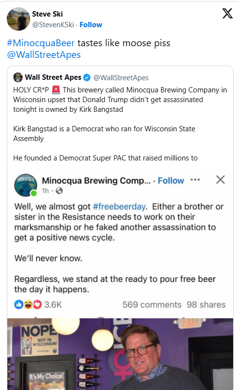 Leftist Brewery Owner With Death Wish For Trump Grabs Secret Service ...