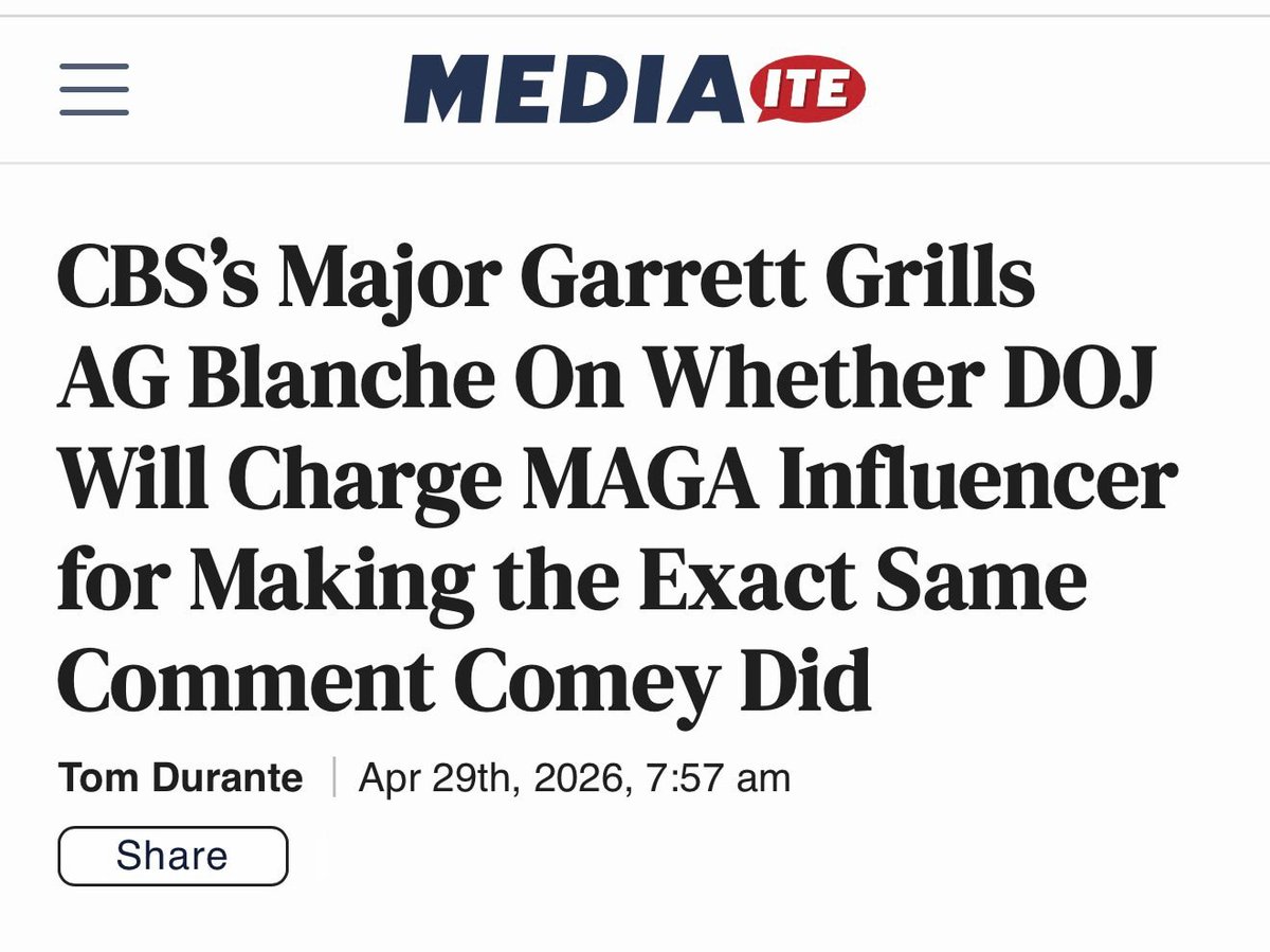 “Speaking to Blanche Wednesday on CBS Mornings, the day after Comey was ...