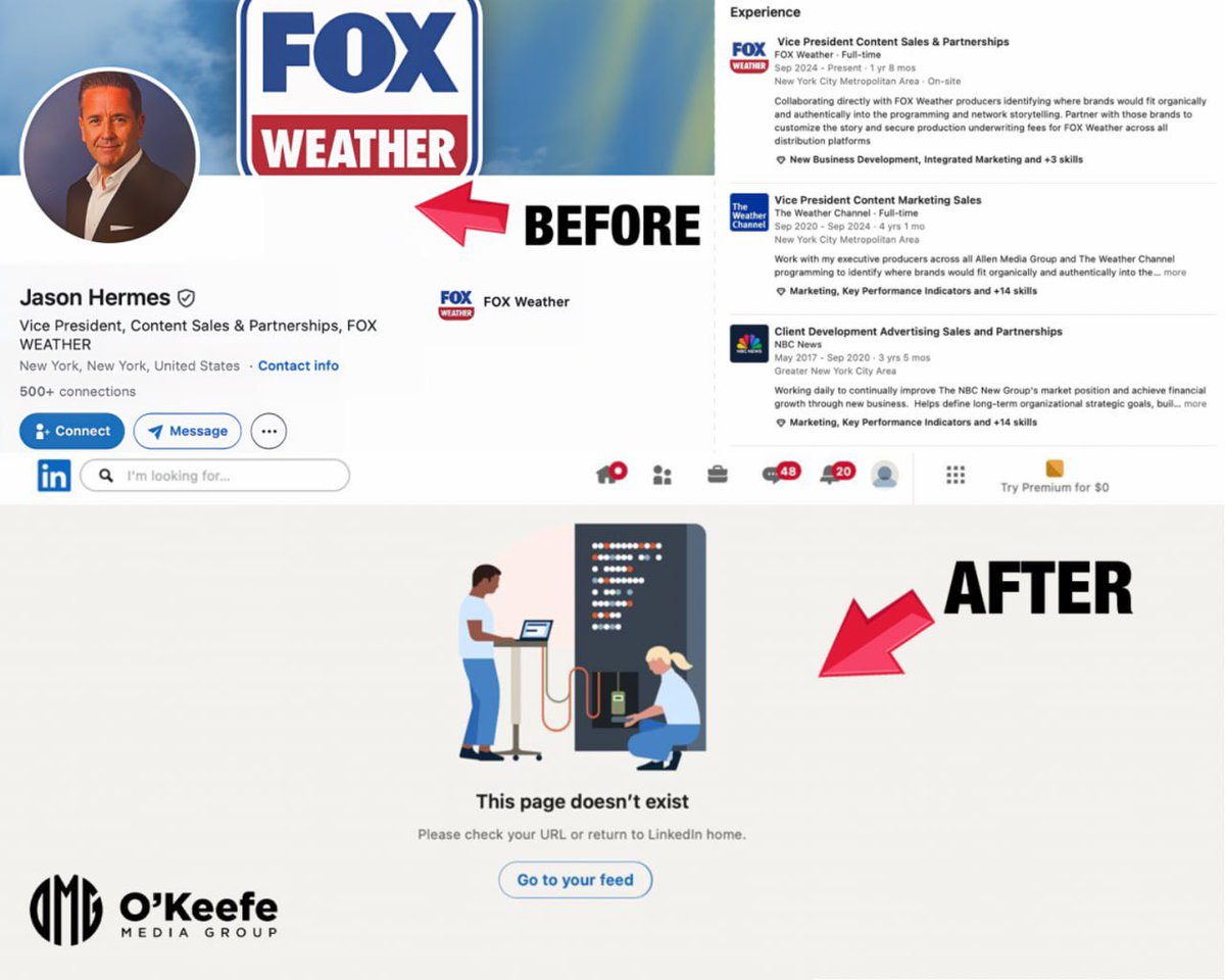 JUST IN: Fox Vice President Jason Hermes has just DELETED his LinkedIn ...