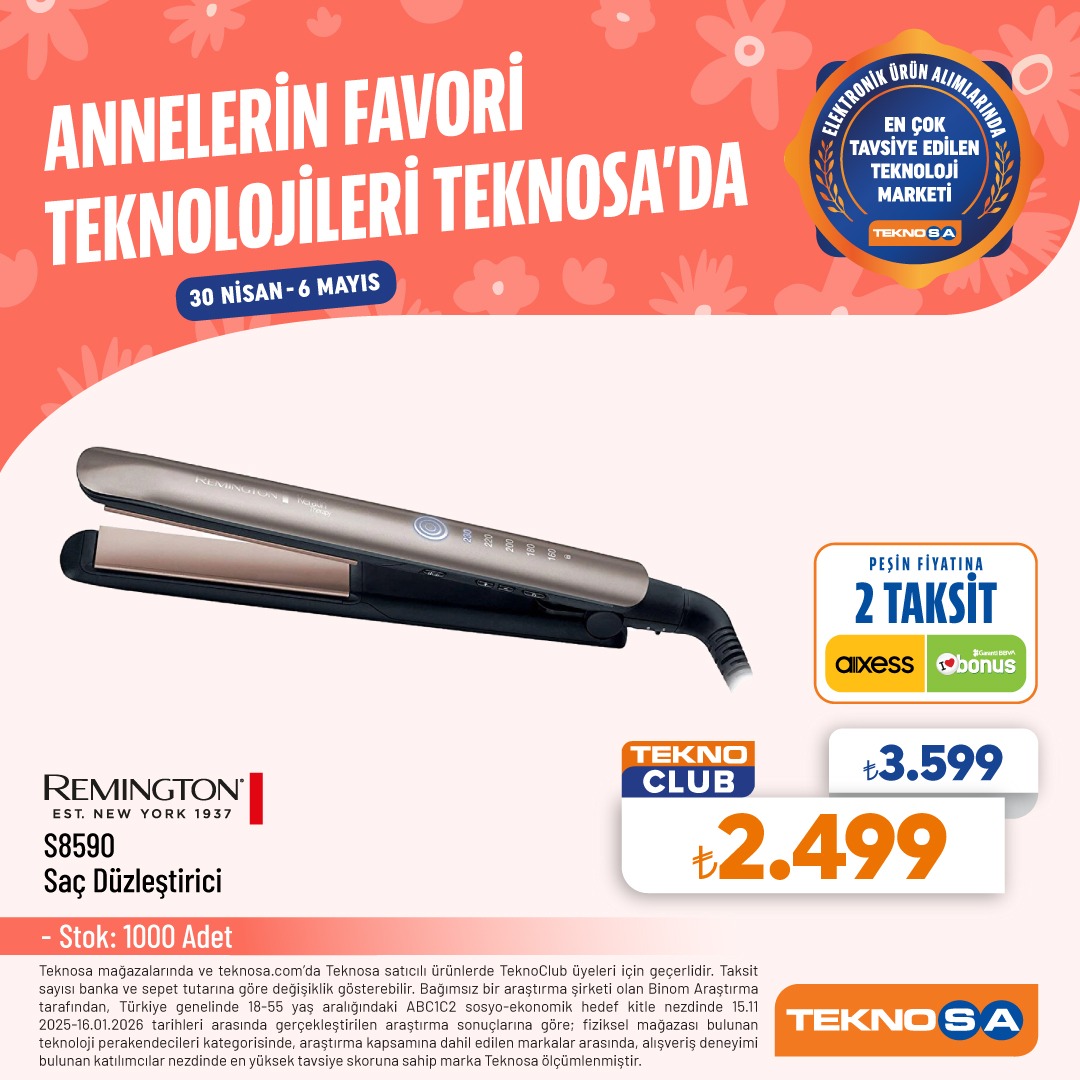 Annelerin Favori Teknolojileri Teknosa’da! Remington Saç Düzleştirici ...