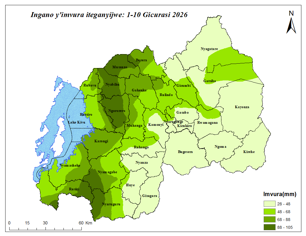 ITEGANYAGIHE RY'IMINSI 10 🗓️1-10 Gicurasi 2026 Mu🇷🇼 hateganyijwe imvura ...