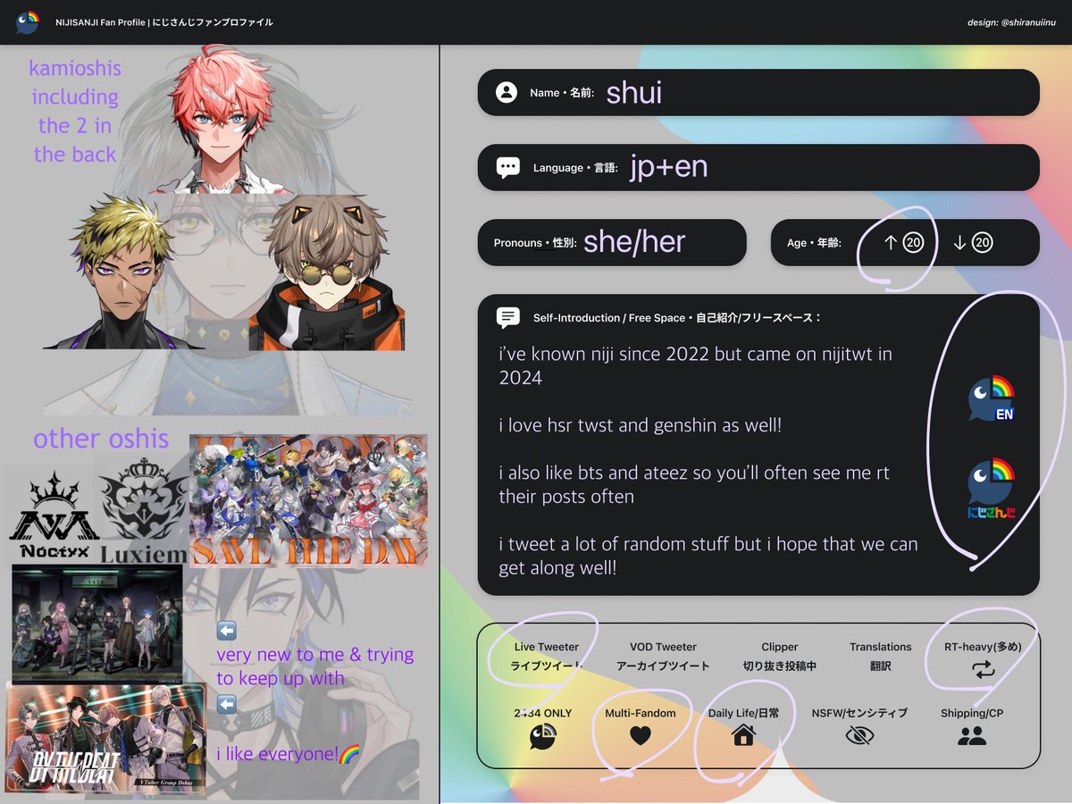 updated my nijiintro for the nth time! hello my fellow niji enthusiasts ...