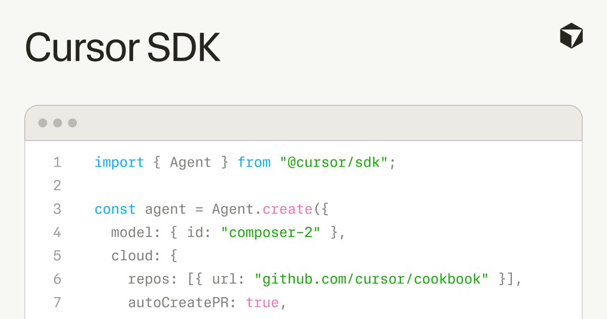 【数行のTypeScriptでコーディングエージェントを動かせるCursor SDK】 Cursorが、TypeScriptから使える ...