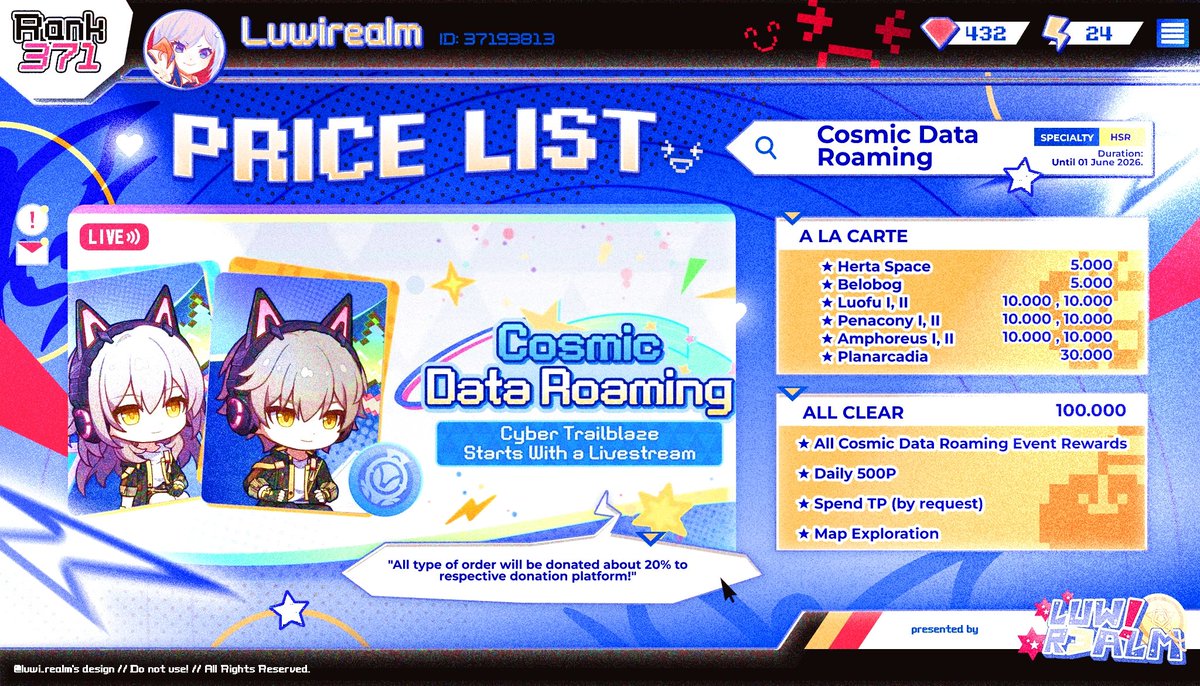 Luwi - Disc 30% - Joki Genshin, HSR, LADS, ToT (@luwi_realm) / Posts / X