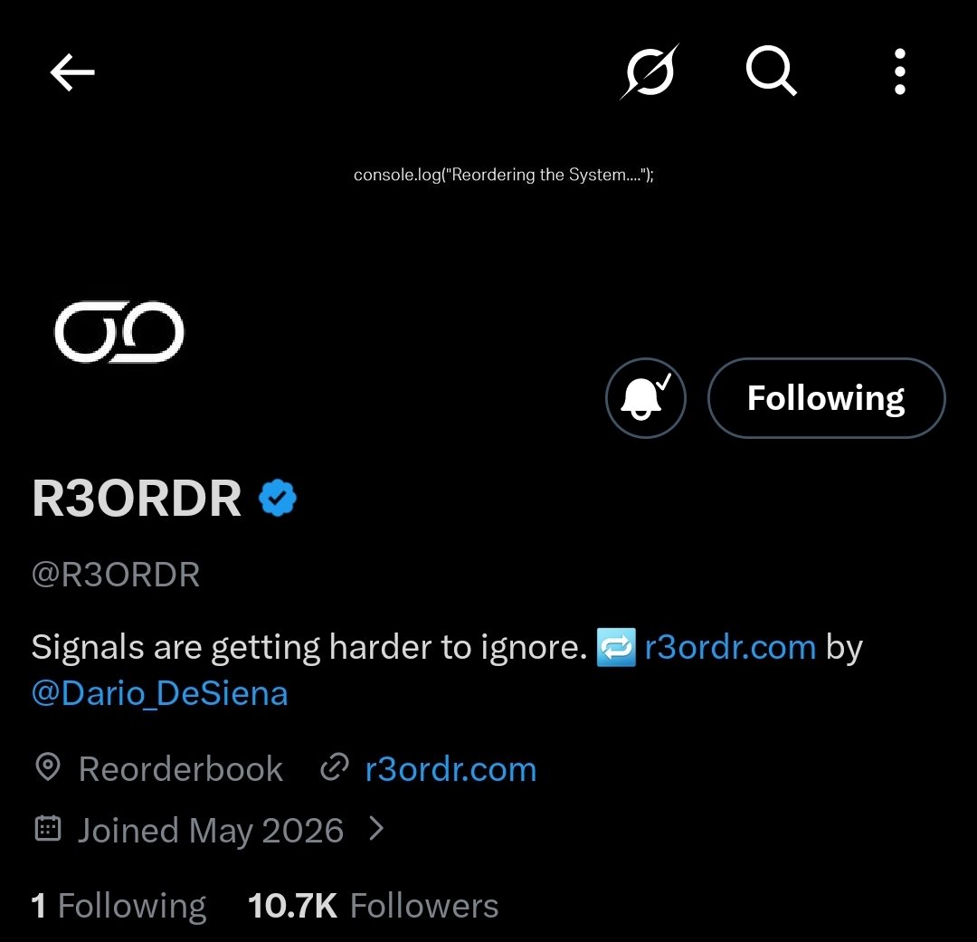 NFT Finds.... @R3ORDR by @Dario_Desiena • Joined May 2026 • Followers ...