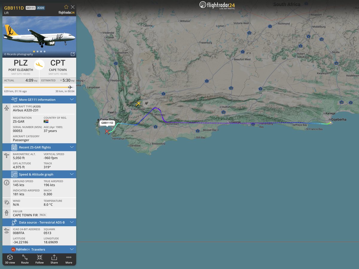 Meanwhile, here's the oldest active A320. MSN00053. More than 12,000 ...