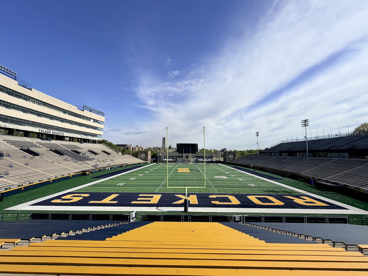 Great visit to @ToledoFB with my dad today. Thanks @CoachChrisRo ...
