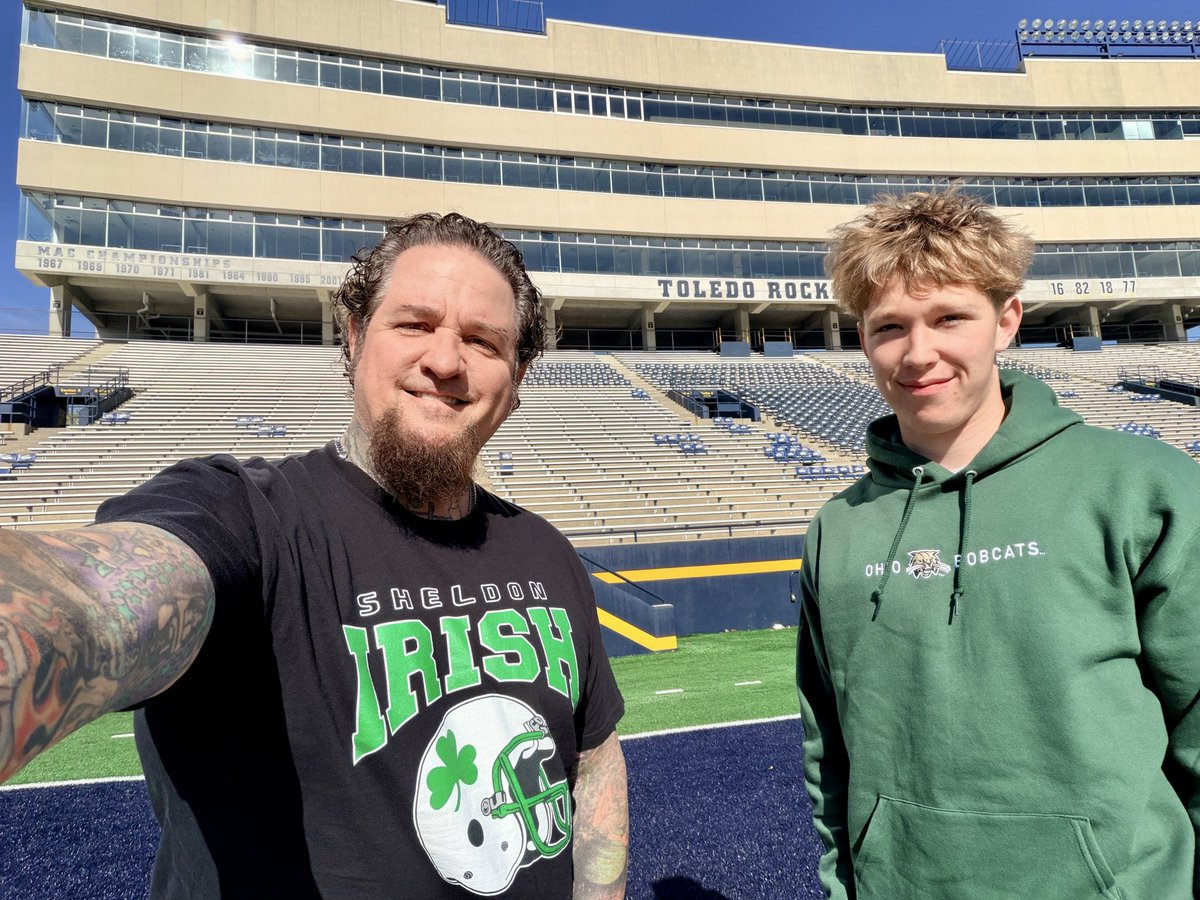 Great visit to @ToledoFB with my dad today. Thanks @CoachChrisRo ...
