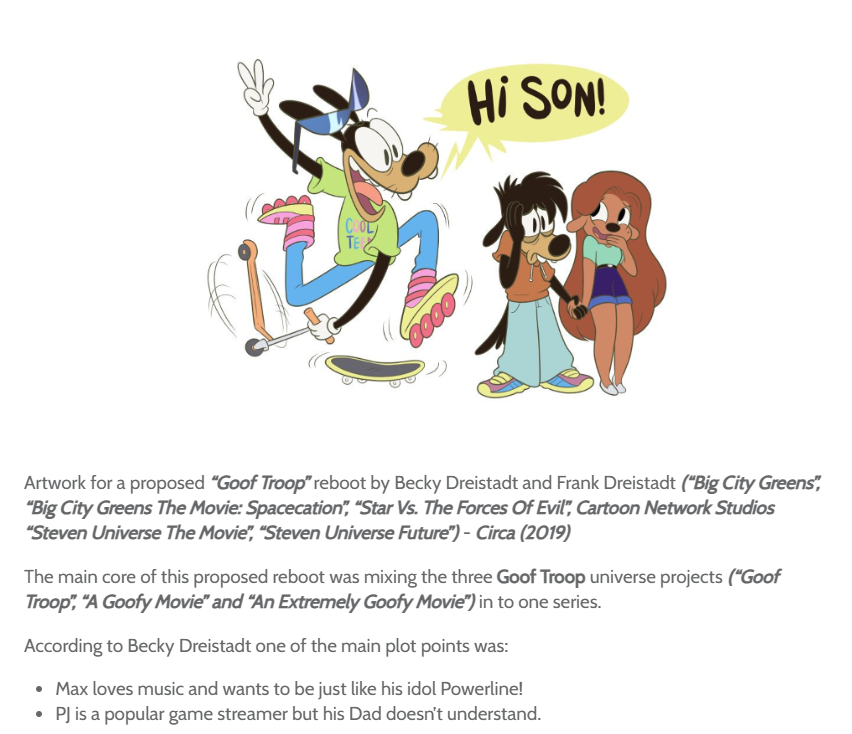 How many pitches for a "Goof Troop" reboot where out there man? 😭 It's ...