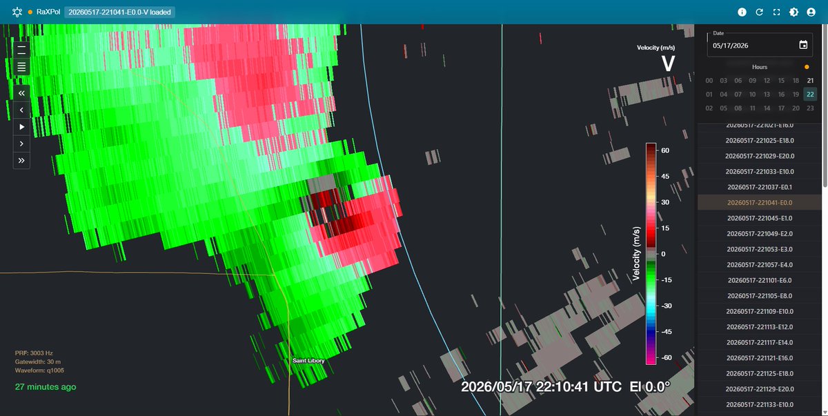 RaXPol data of the tornado as it impacted some structures, cant get ...