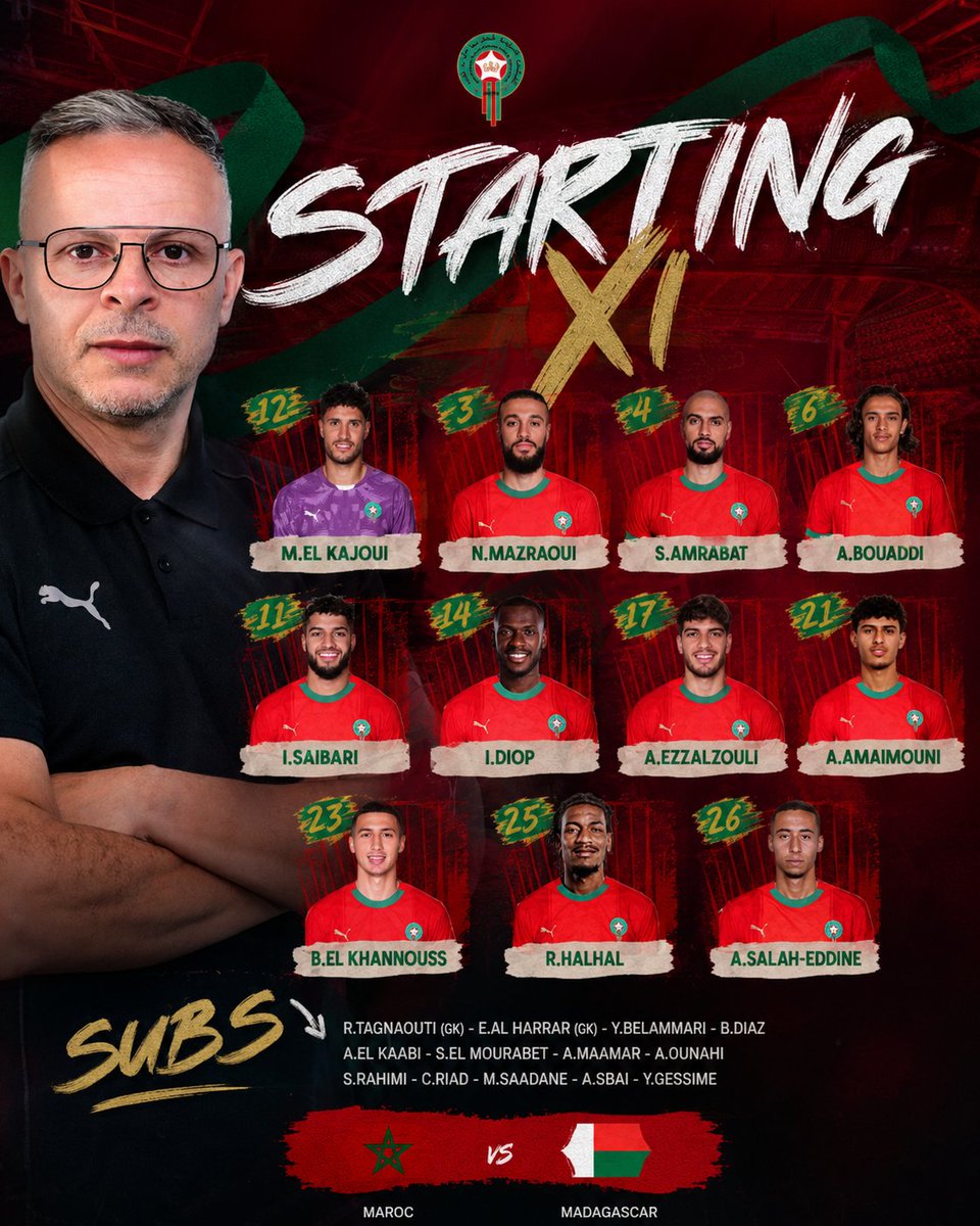 🇲🇦 Composition officielle des Lions de l'Atlas M.Ouahbi a dévoilé son ...
