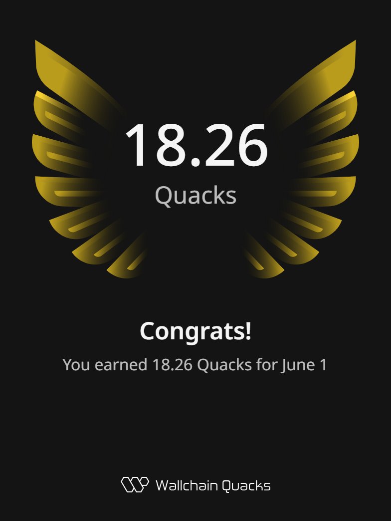 Another day in CT completed A few Quacks earned on Wallchain. A few ...