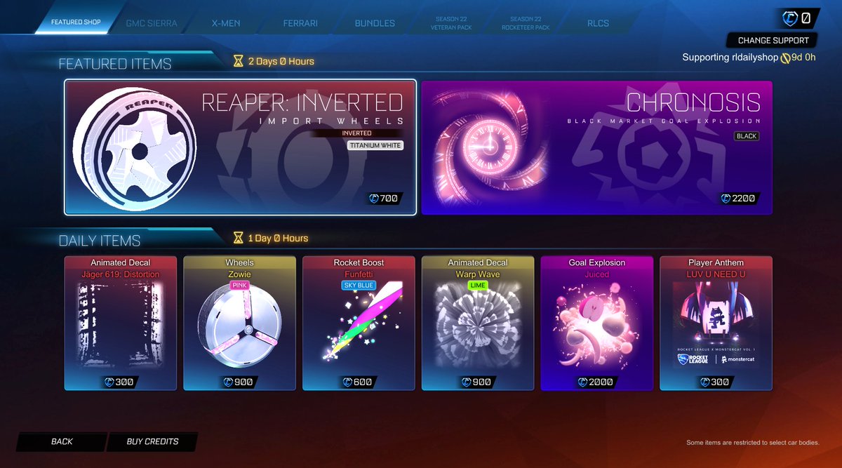Item shop for 6/2