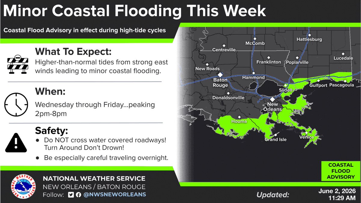 Our Gulf Coast could experience flooding this week due to persistent ...