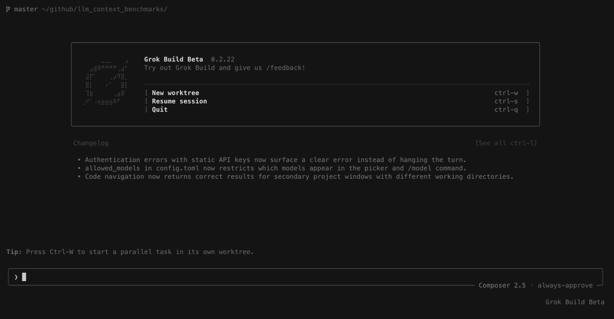 grok build + composer 2.5 has become my main coding agent! It's super ...