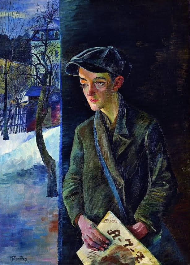 Zeitungsjunge ~ Paperboy by Conrad Felixmüller, 1928 Oil on canvas ...