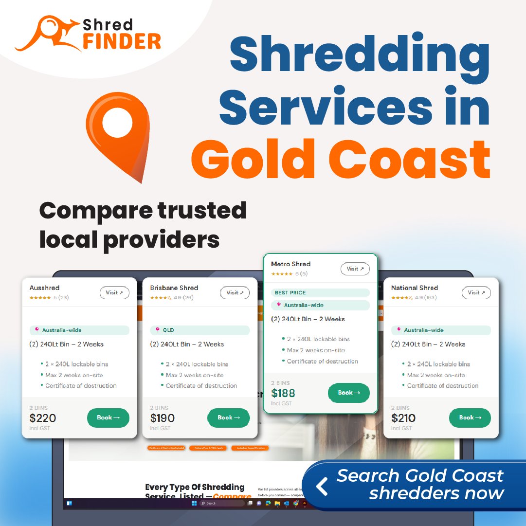 Gold Coast Compare trusted shredding providers near you. Search now ...