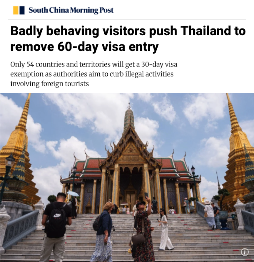 Badly behaving visitors push #Thailand to remove 60-day visa entry Each ...