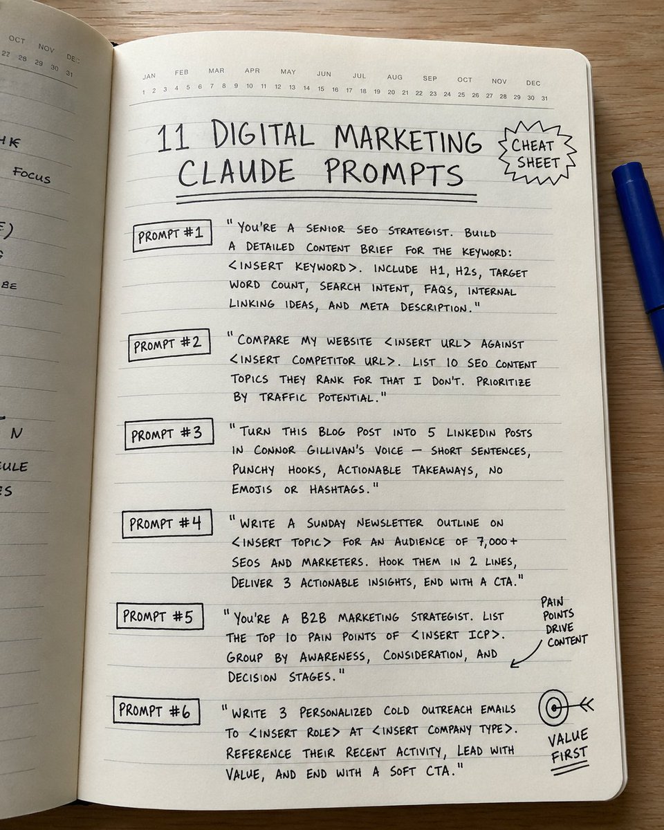 11 Marketing Claude Prompts (I'm using every day at Hirsch Gillivan): 1 ...