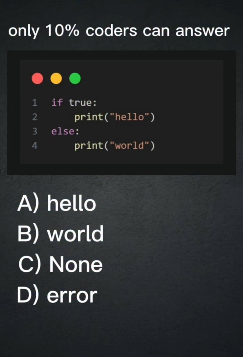 Drop your answer in the comments. 👇 Think you’ve mastered Python? Prove ...