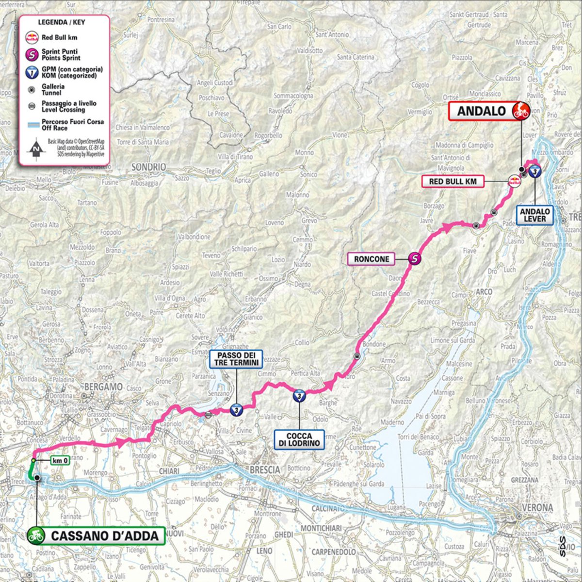 #GirodItalia 🇮🇹 / Étape 1⃣7⃣ 🚩 Cassano d'Adda > Andalo : 202km 🏁 ...