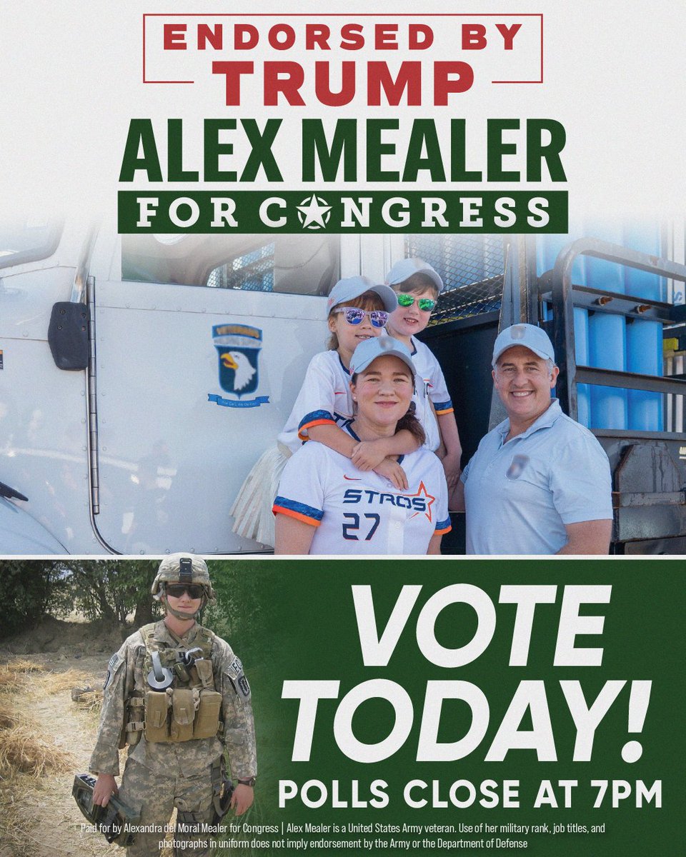Only two more hours to vote for Trump-Endorsed Alex Mealer for Congress ...