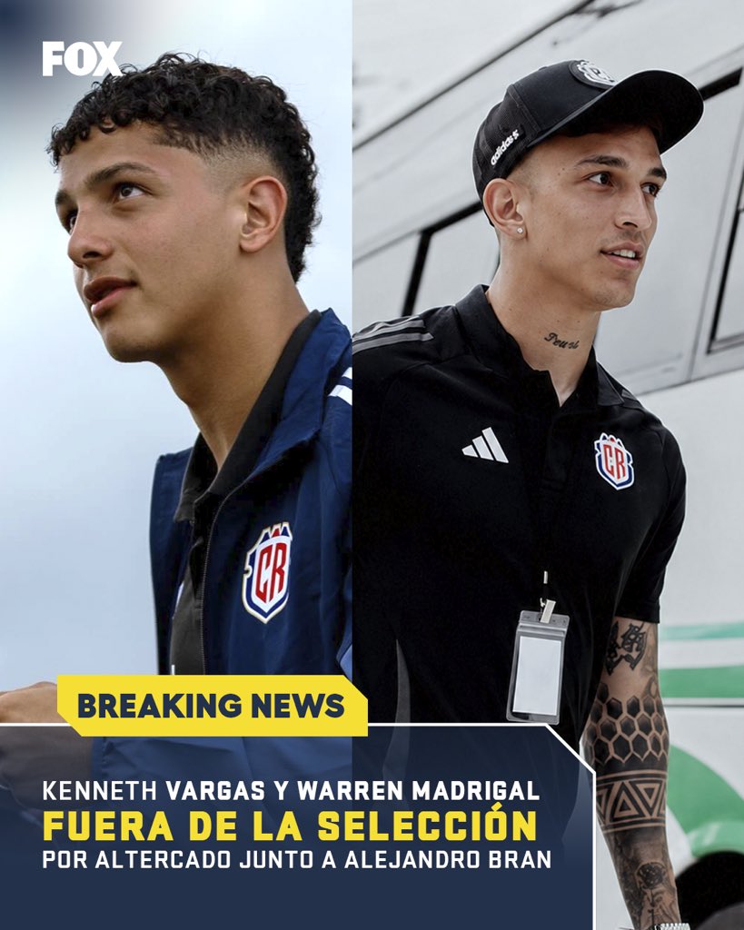 Kenneth Vargas y Warren Madrigal fuera de la Selección por altercado ...