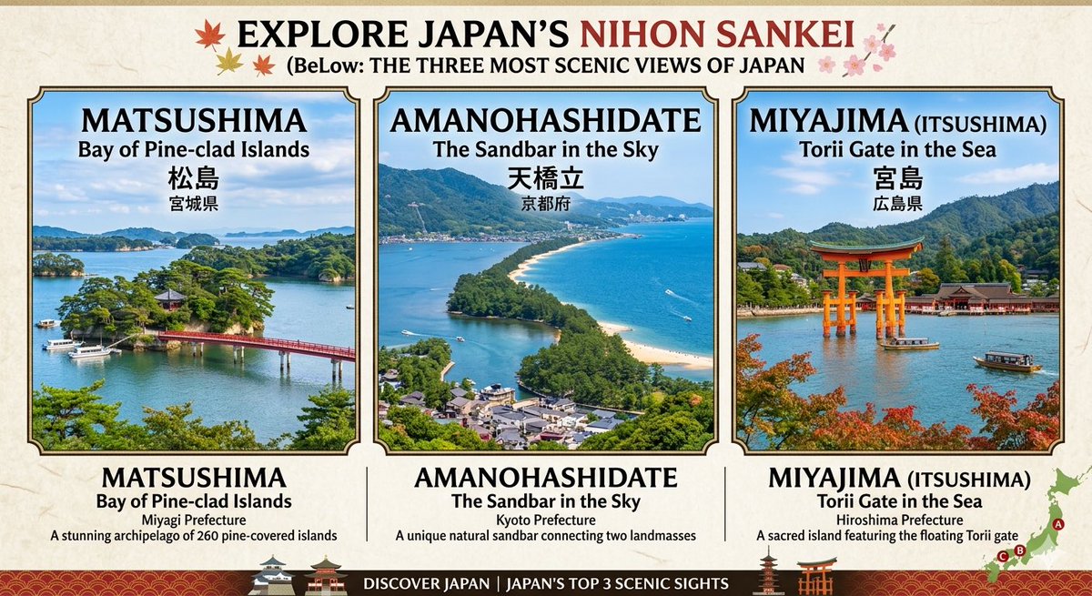 These are the "Three Most Scenic Spots in Japan." 🇯🇵 I'm taking it upon ...