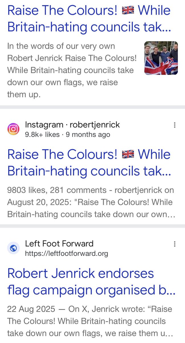Robert Jenrick was a big admirer of Raise the Colours You know, that ...