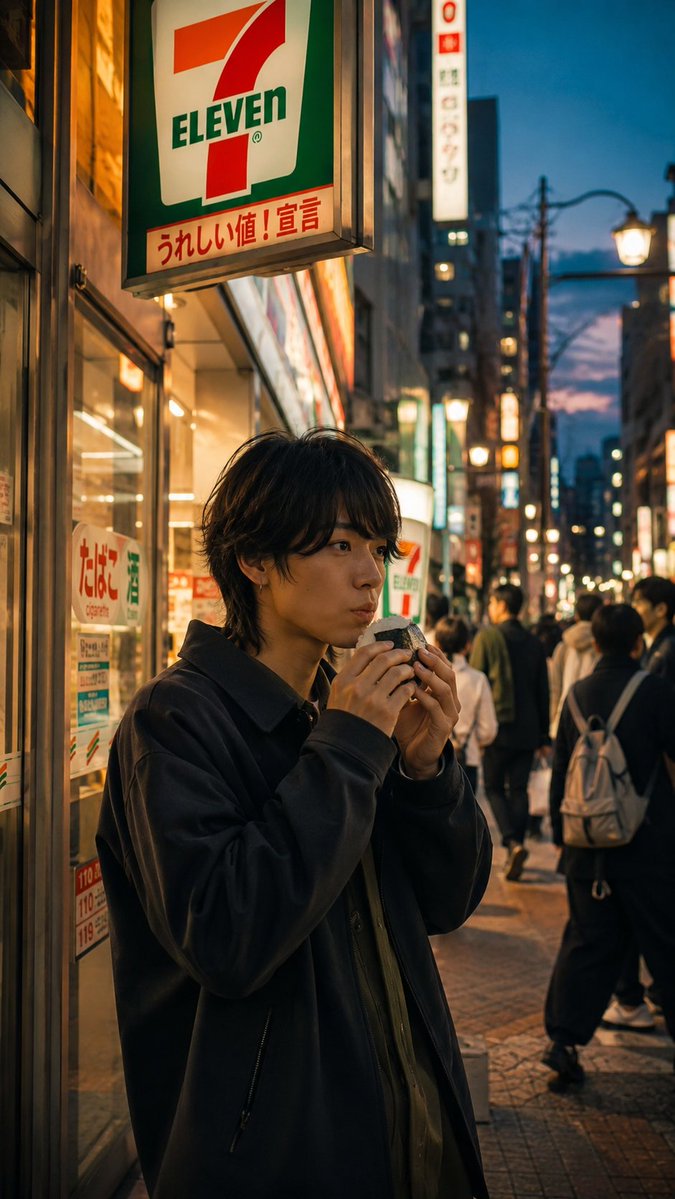 You buy a hot snack at a convenience store in Japan. You step outside ...
