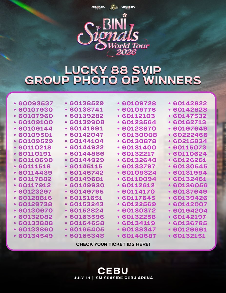 SURPRISE, BLOOMS! LUCKY 88 SVIP ticket holders per show for Manila and ...