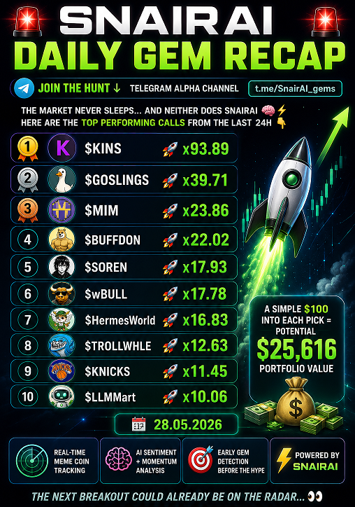 🚨 SnairAI DAILY GEM RECAP 🚨 Join the hunt ↓ Telegram Alpha Channel ...
