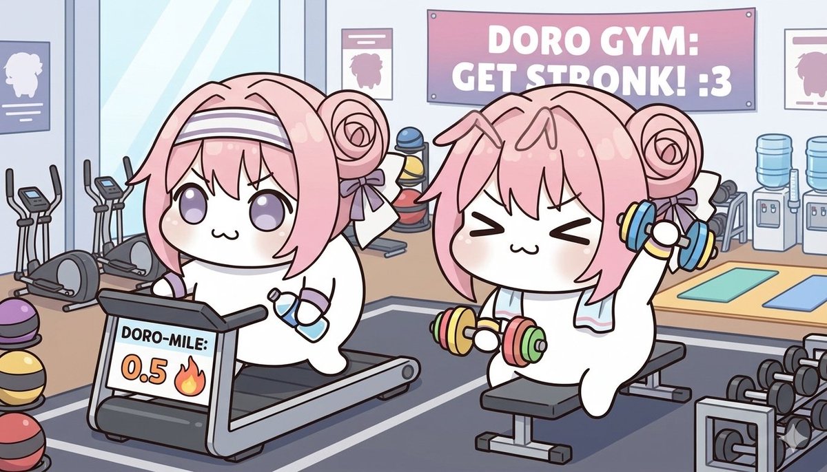 スポーツジムでエアロビやプールなどのトレーニングをして 体を絞ってもついお腹が空いてコンビニスイーツを 爆食いしちゃうDoroちゃんずw # ...