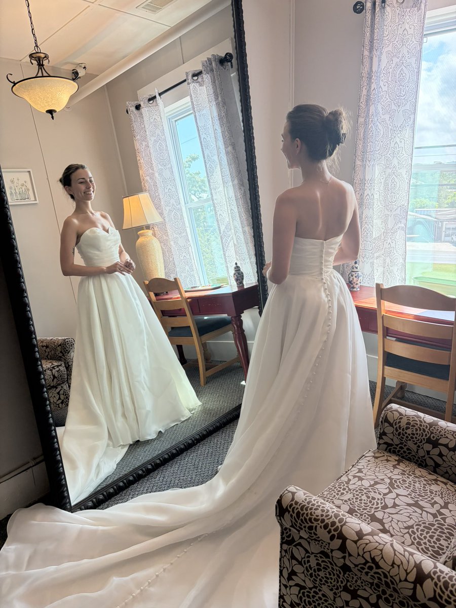 I chose an organza a-line wedding dress with a sweetheart neckline. I ...