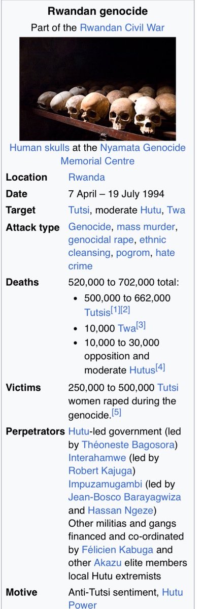 Rwanda…….. genocide. 500k dead in 90 days. Gaza…… war. I guess America ...