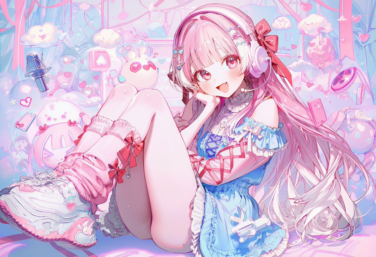 스위트 온 에어 ST 프롬프트 공유 [ 배경 ] pastel background, blue and pink theme ...