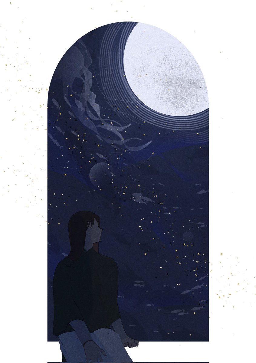 Dear moon, could you tell me why...? #夏の創作クラスタフォロー祭り #絵描きさんと繋がりたい #絵柄が ...