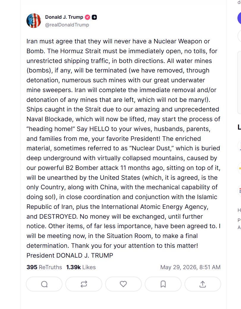 Breaking! Trump's says meeting now to make a final decision on the Iran ...