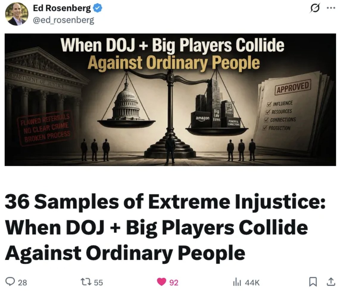 When the DOJ + Big Players Collide Against Ordinary People 36 Samples ...
