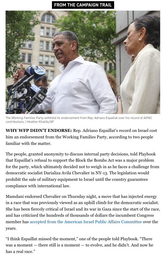 Espaillat toed the line for organized labor (long WFP's lifeblood) for ...