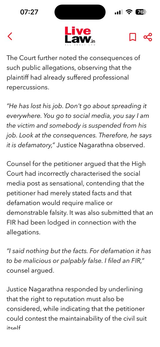> An interesting case came up in-front of bench headed by Justice ...