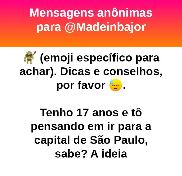 #bajo40805 🧌 Com 17 anos, eu priorizaria: terminar a escola, aprender ...