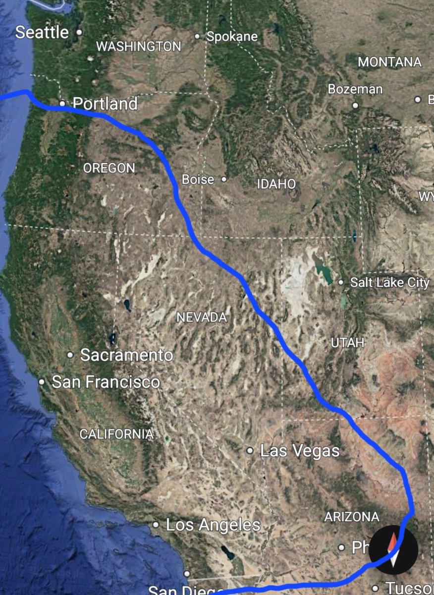 So this is the part of America that I have lived in or been to west of ...