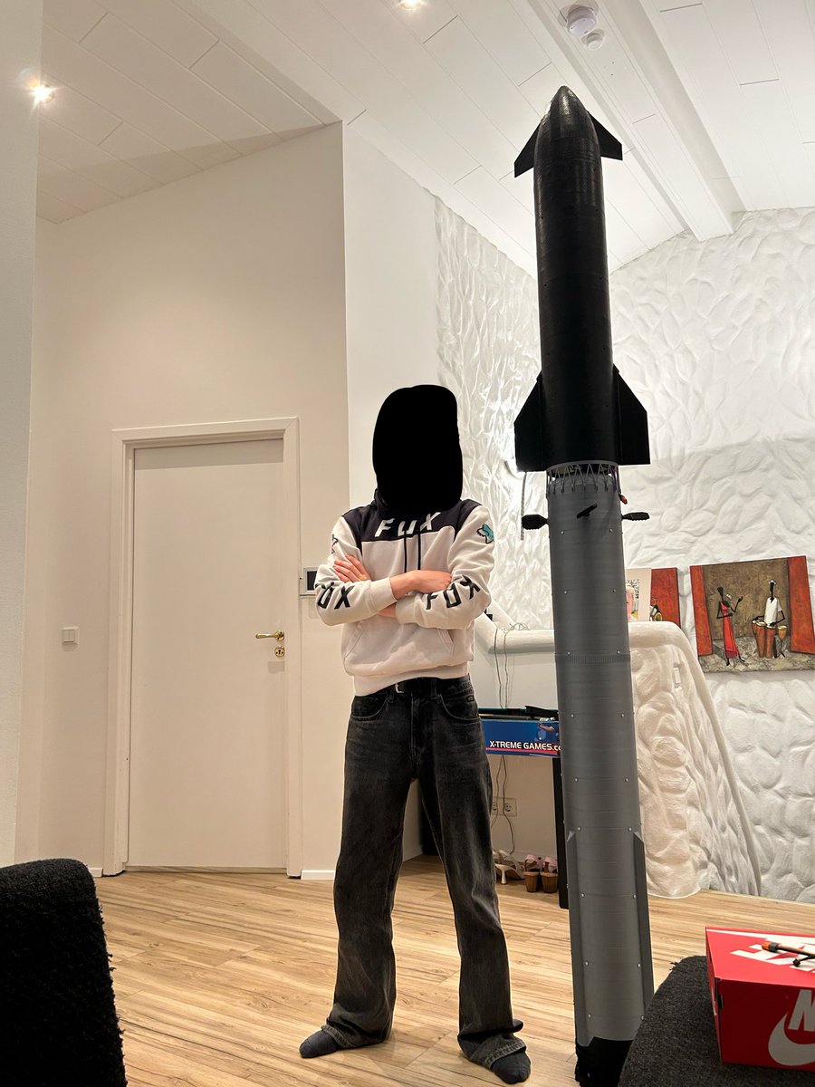 Over 150 hours of printing, the entire rocket is modular and stands at ...