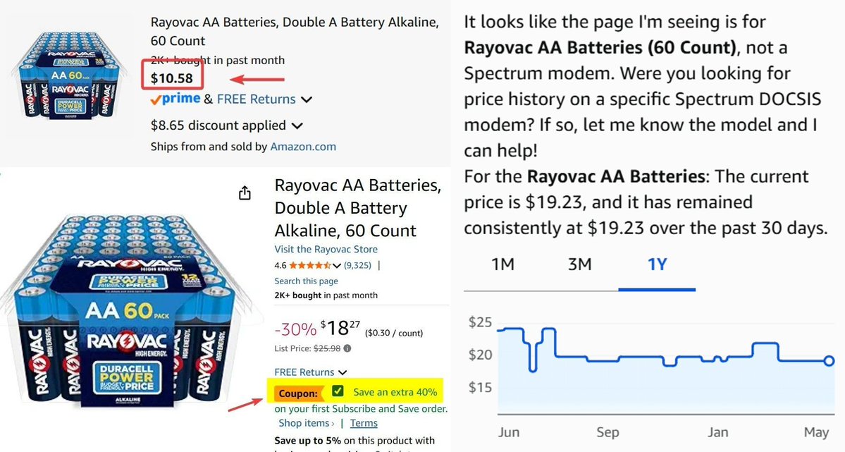 LOWEST PRICE EVER 60CT AA BATTERIES FOR $11 Switch to sub/save + clip ...